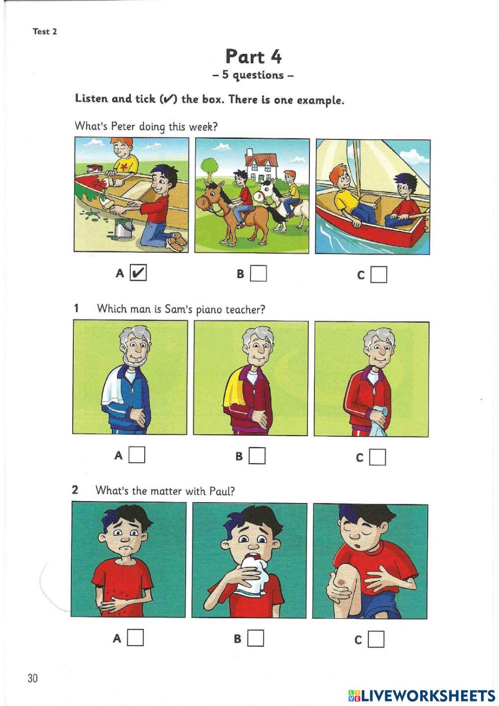 Movers 1 - List… | Free Interactive Worksheets | 3110357