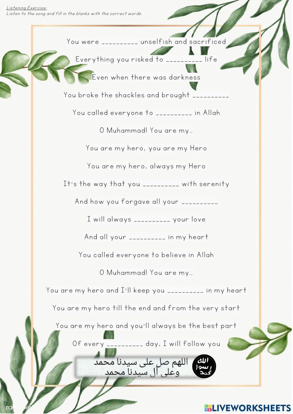 Listening Practice: Song worksheet | Live Worksheets