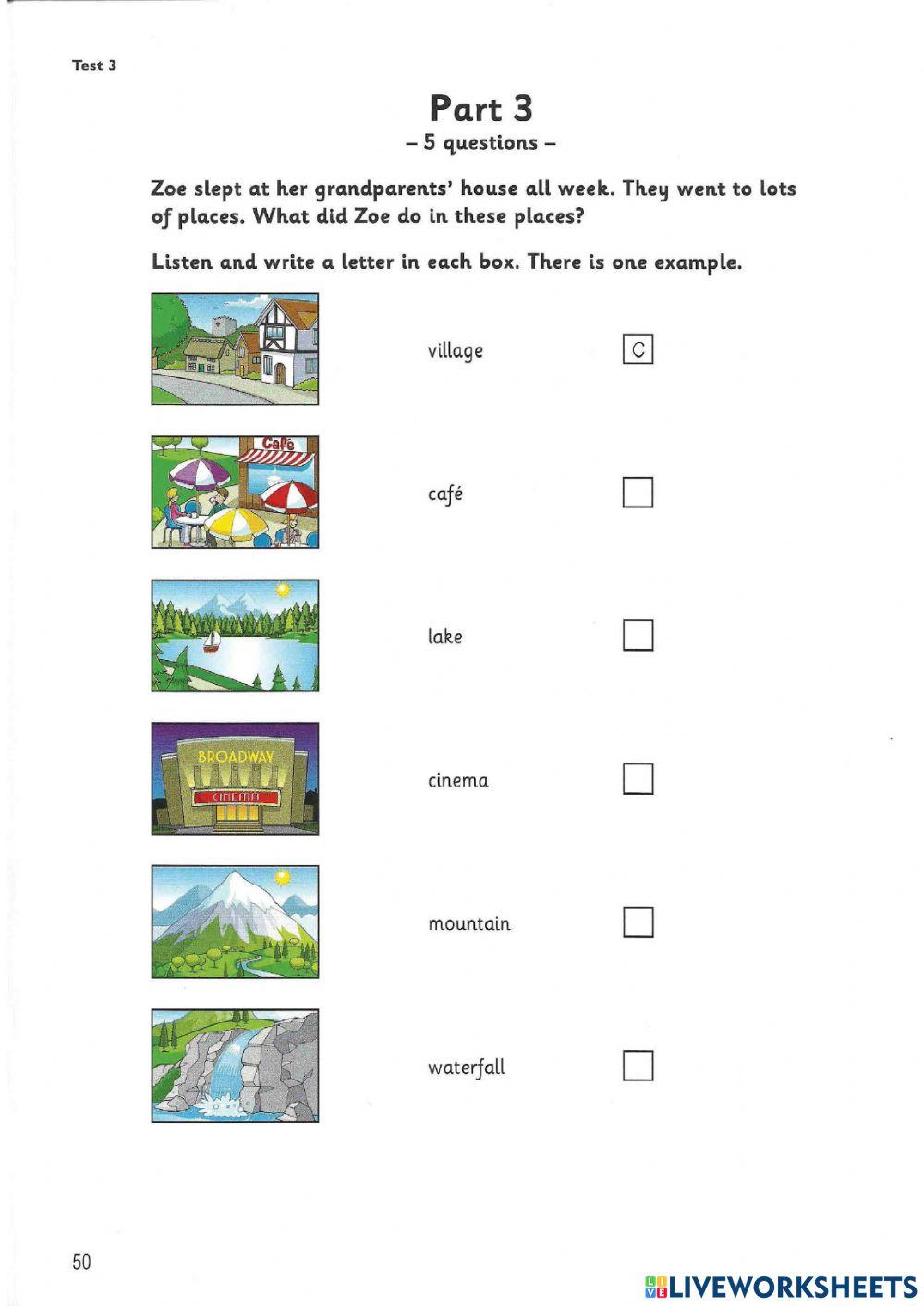 Movers 1 - List… | Free Interactive Worksheets | 3110545