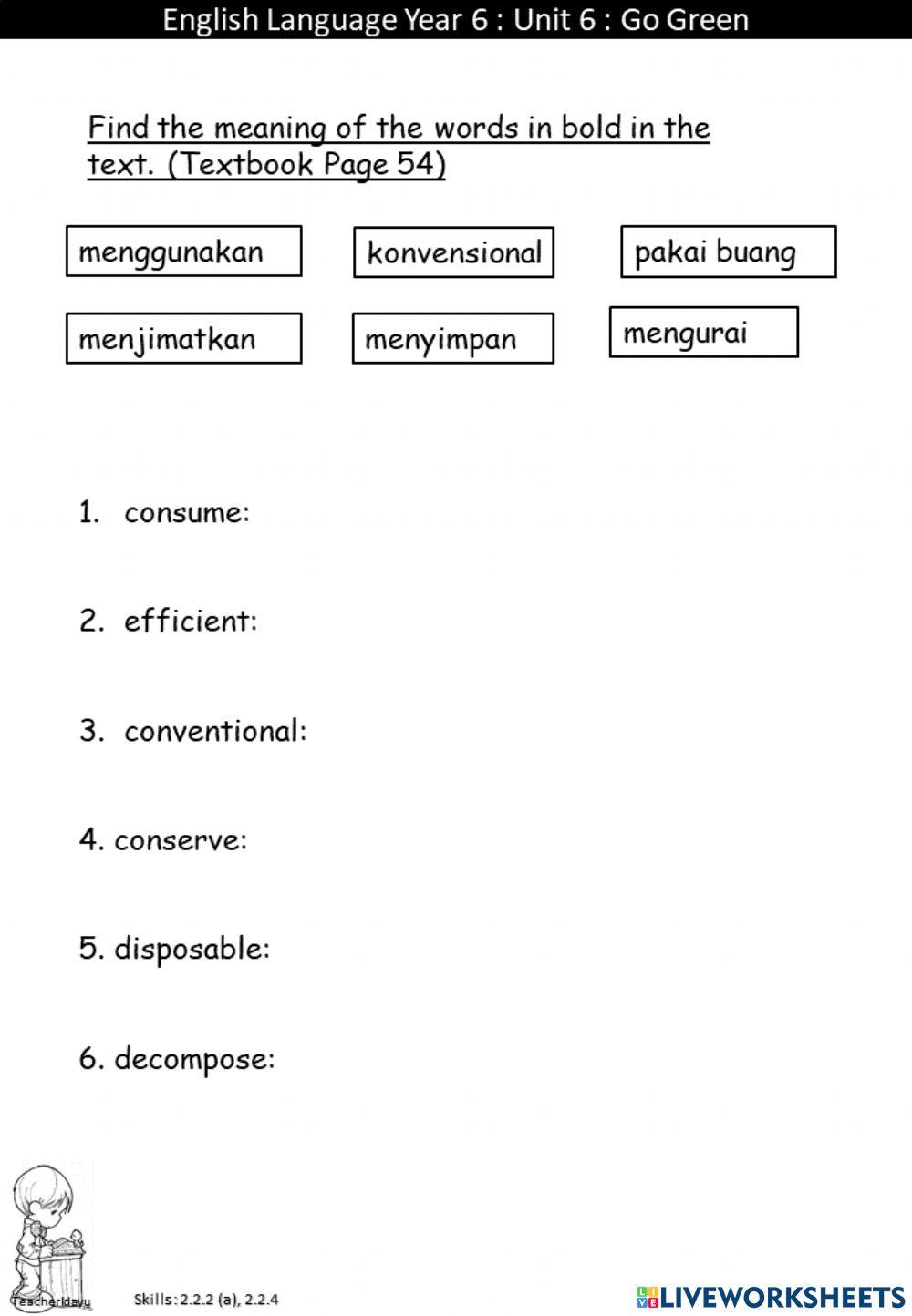 go green page 54 practice 2 online exercise for | Live Worksheets