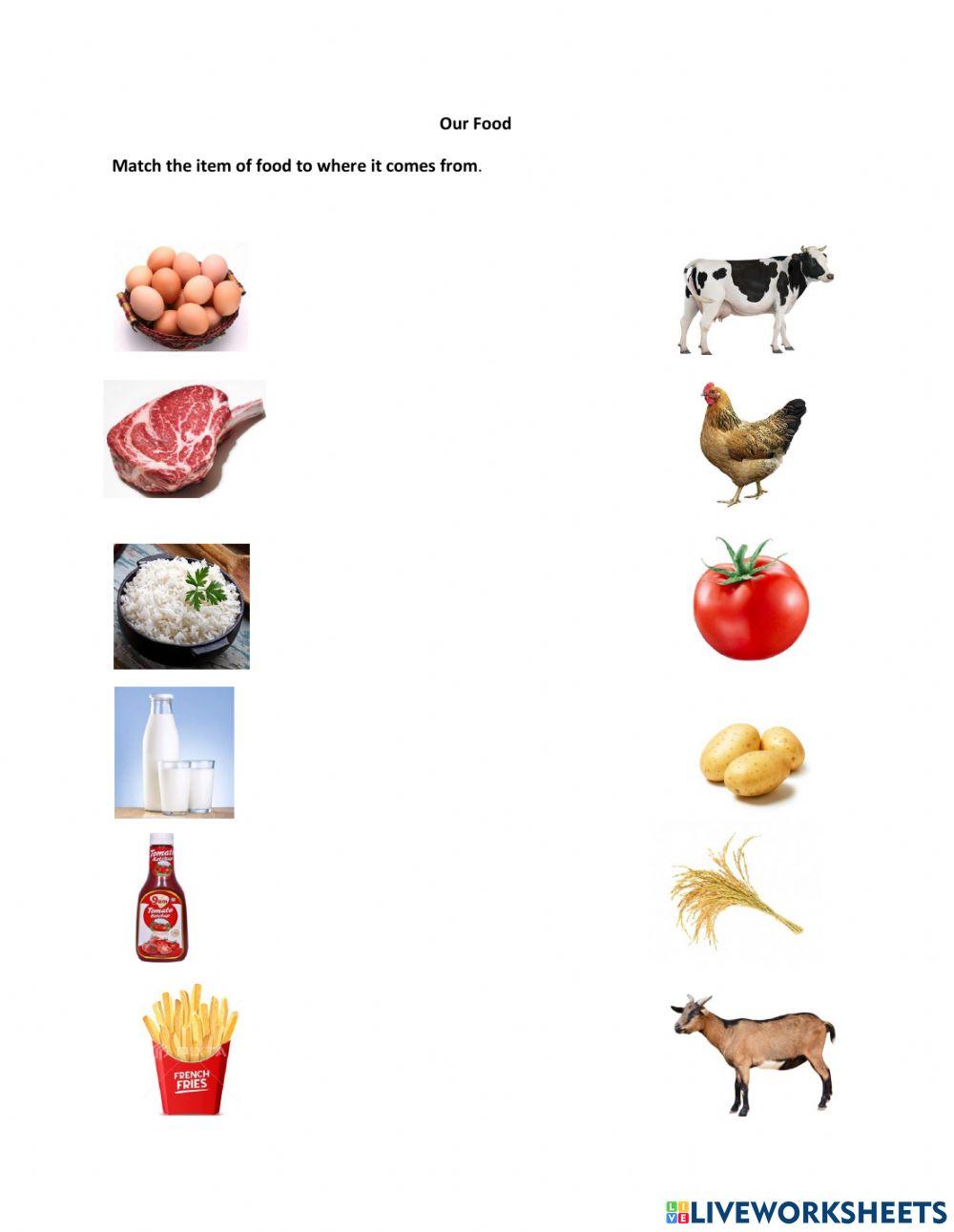 Shanta | Our Food ( grade 1) 6640701 | LiveWorksheets