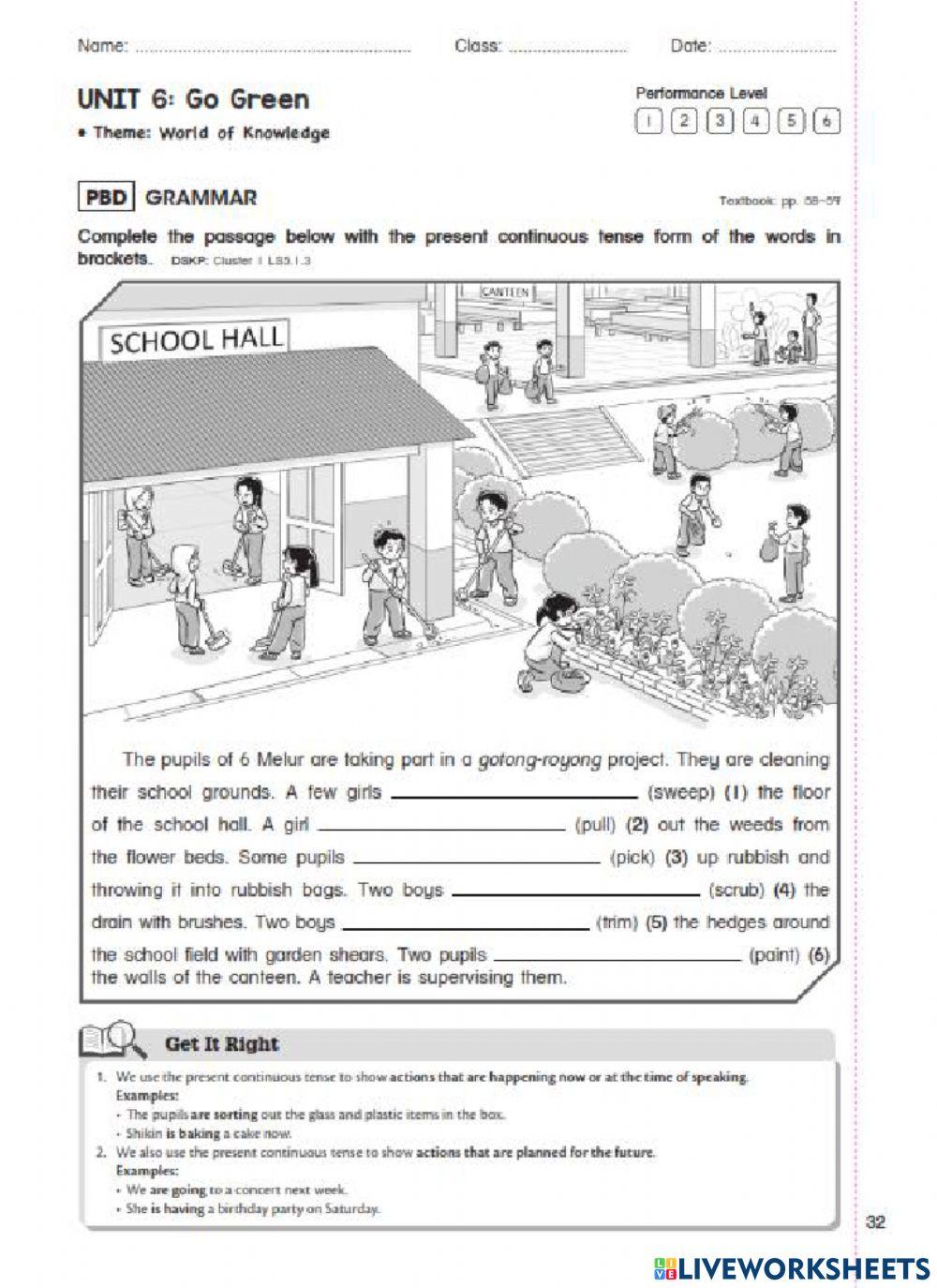 Year 6-Grammar-Present Continuous Tense online exercise for | Live ...