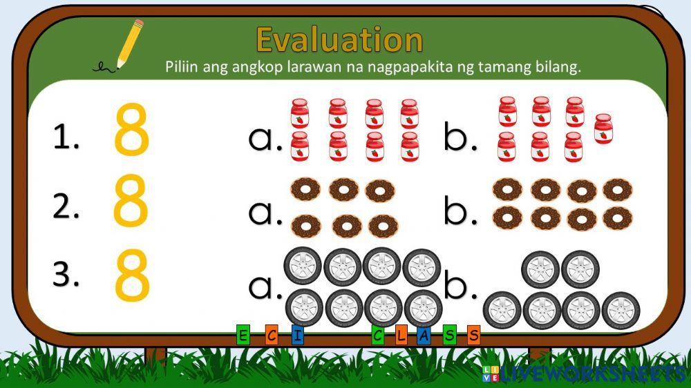 Bilang 8 | Free Interactive Worksheets | 1105799