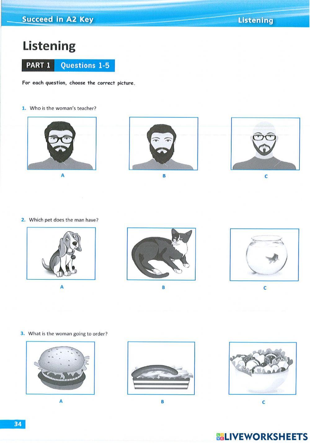 SUCCEED IN KET TEST 2 online exercise for | Live Worksheets