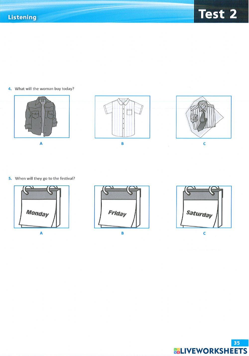 SUCCEED IN KET TEST 2 online exercise for | Live Worksheets