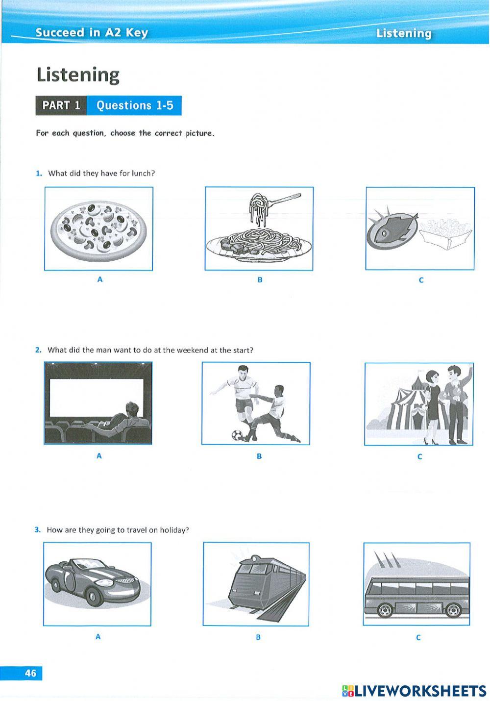 Succeed In Ket Test 3 Online Exercise For Live Worksheets