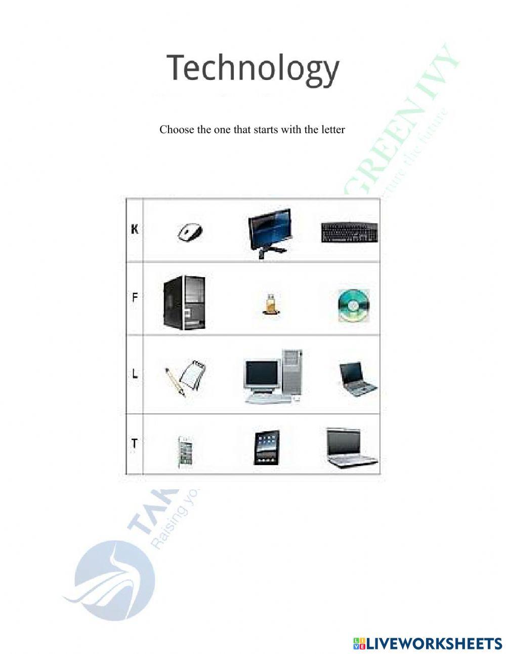 Technology online exercise for A1 | Live Worksheets