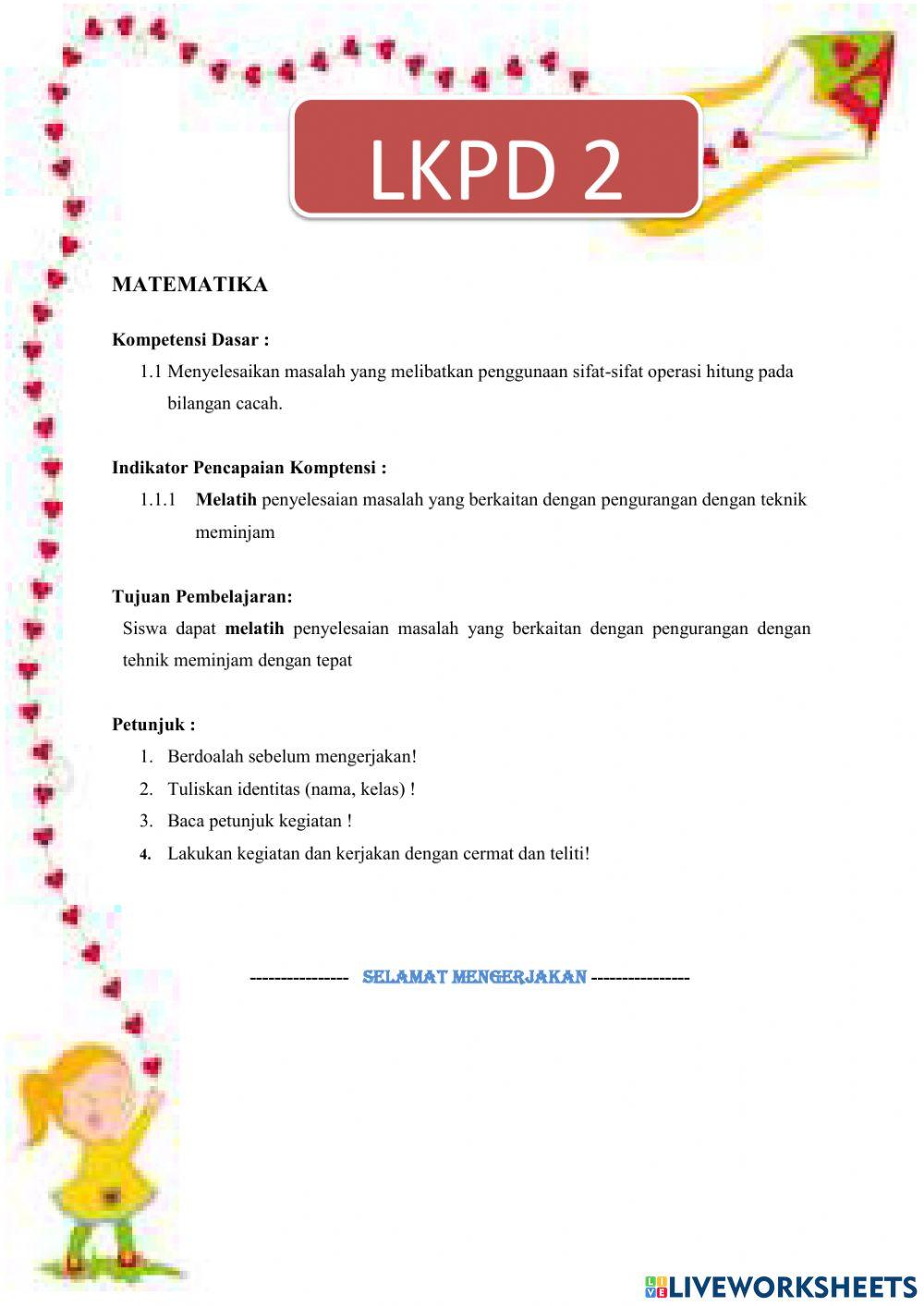 Lkpd 2 worksheet for 3 | Live Worksheets