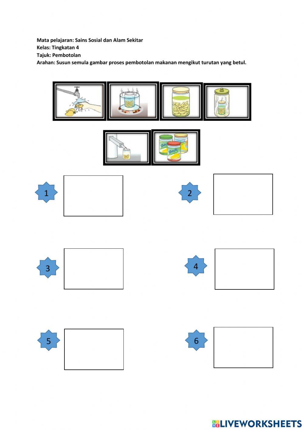 Pembotolan worksheet | Live Worksheets