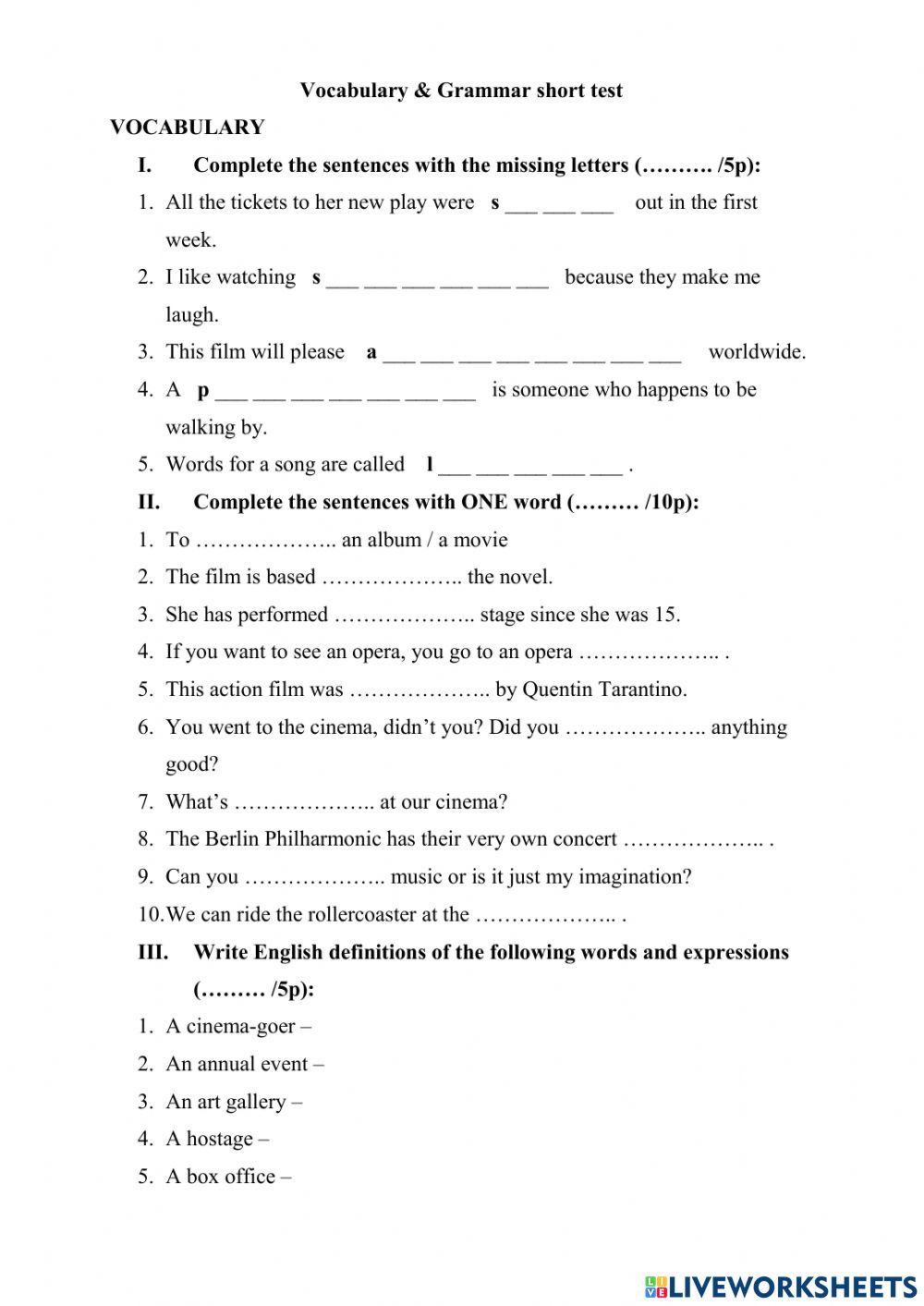 Kultura-voc - g… | Free Interactive Worksheets | 2208714