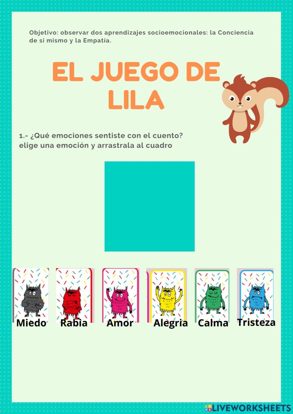 El Juego de Lila worksheet | Live Worksheets