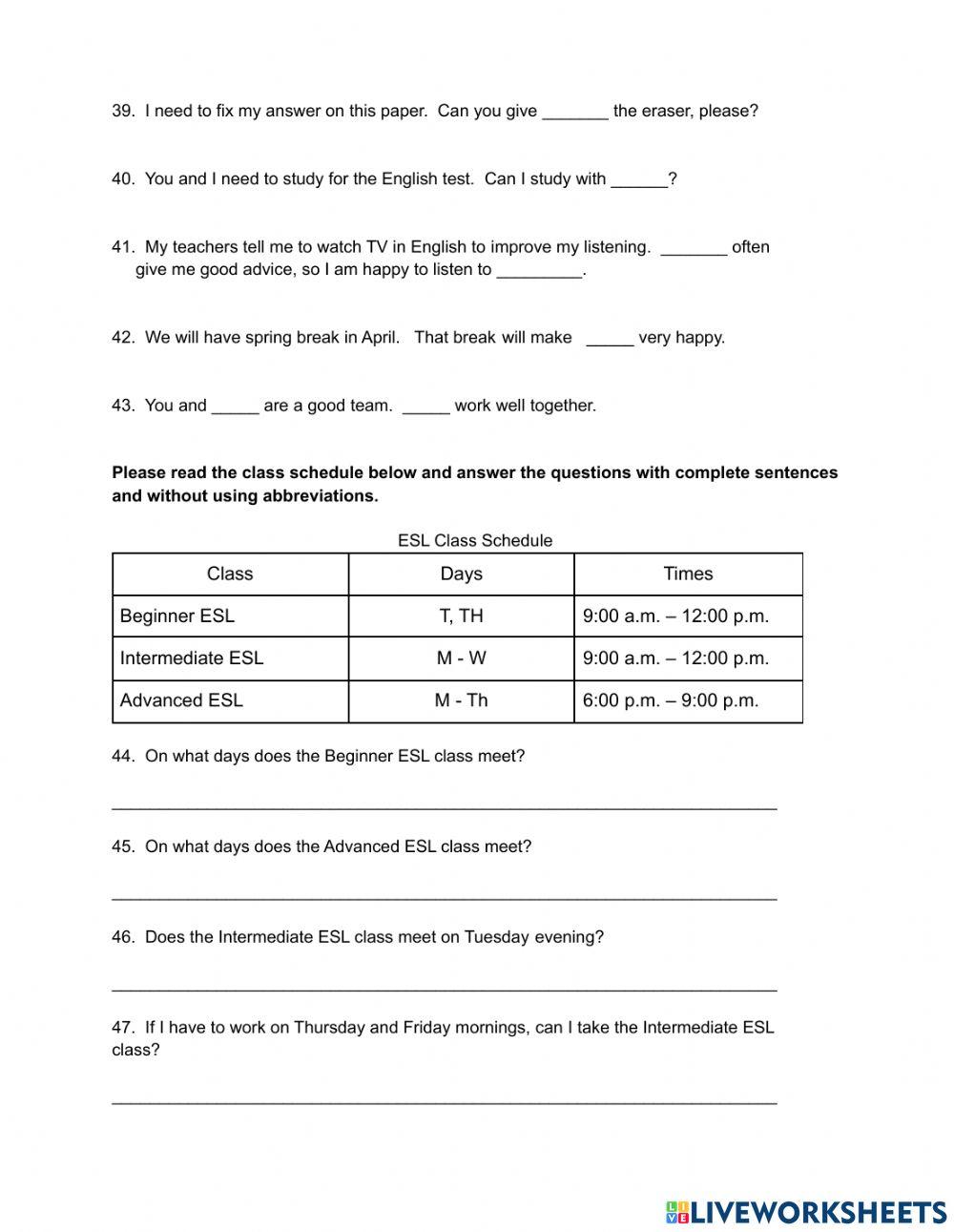 High Beginner Module 2: Education online exercise for | Live Worksheets