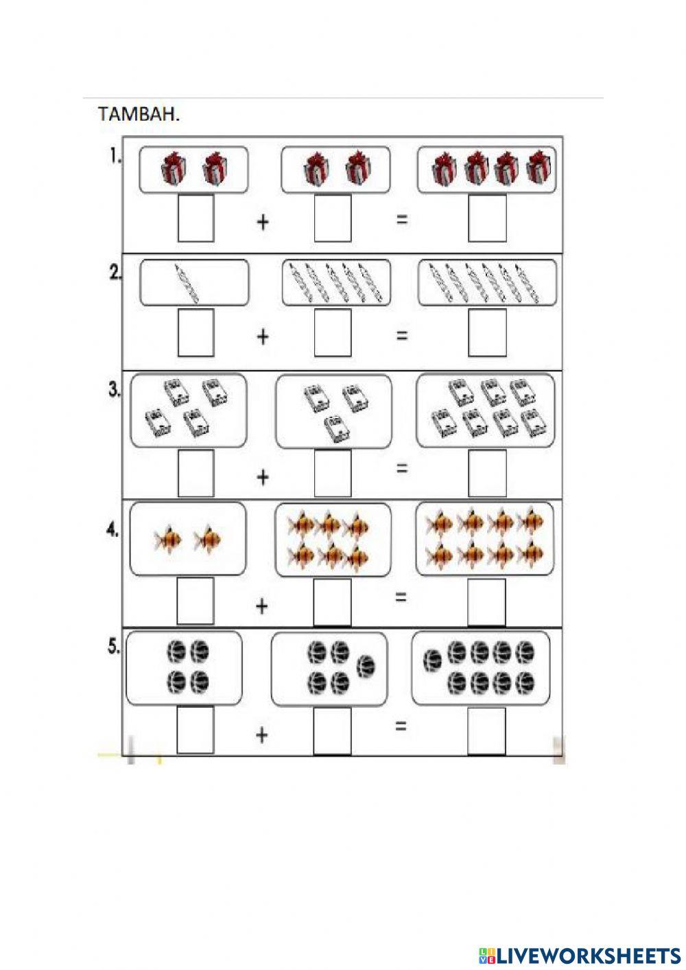 Counting online worksheet for Preschool | Live Worksheets