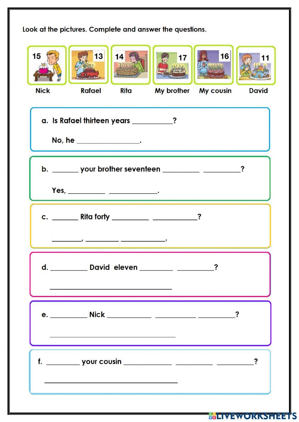 How old | Live Worksheets