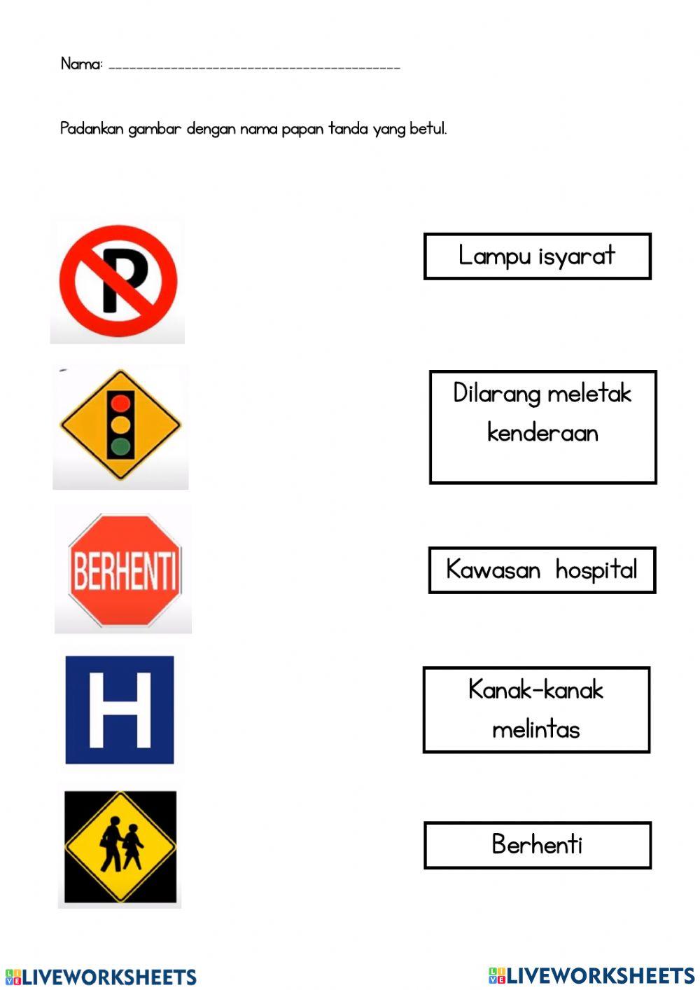 Papan Tanda Keselamatan worksheet | Live Worksheets