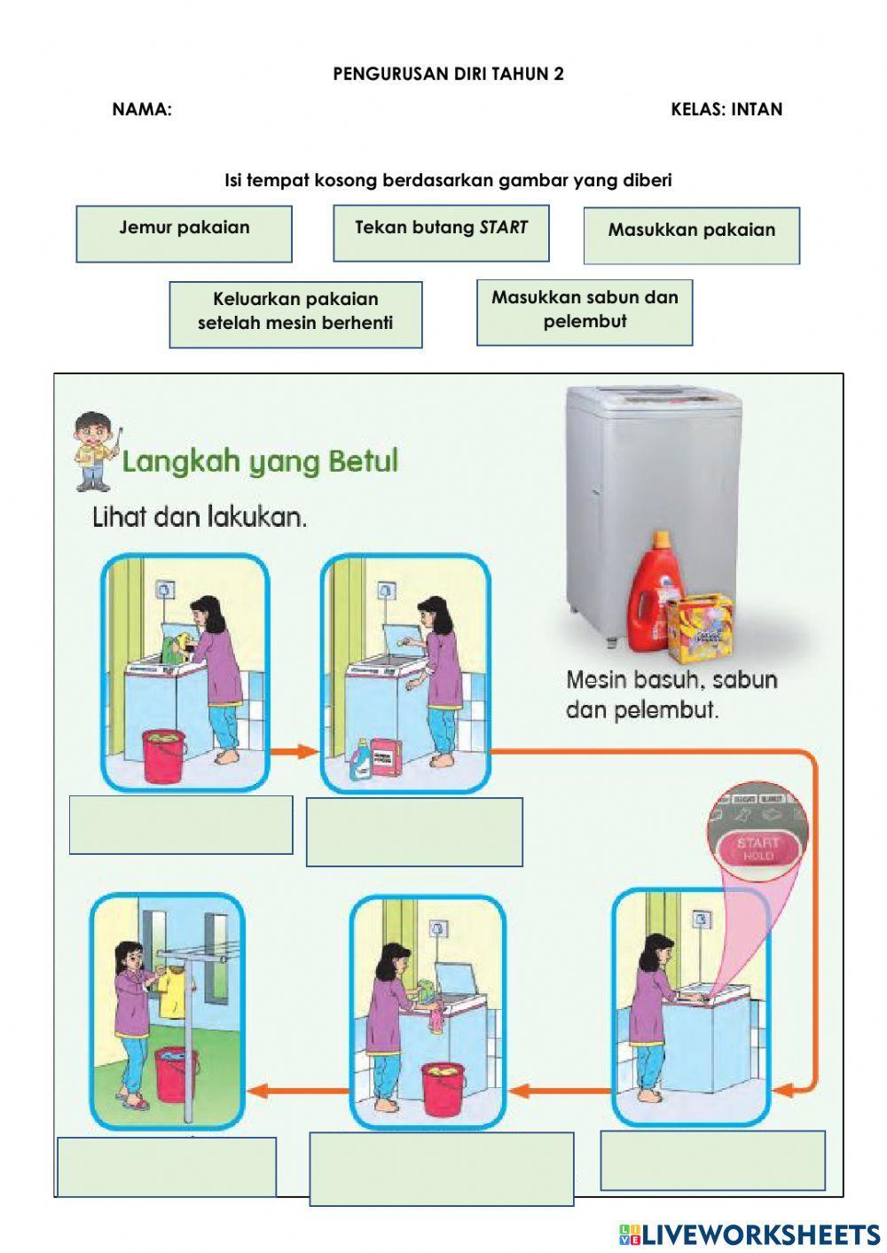 Mencuci pakaian activity | Live Worksheets