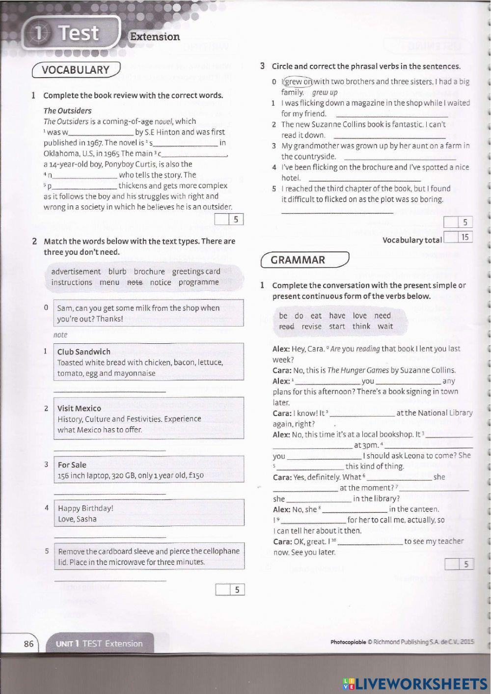 Achievers B1+ unit 1 (B) online exercise for | Live Worksheets
