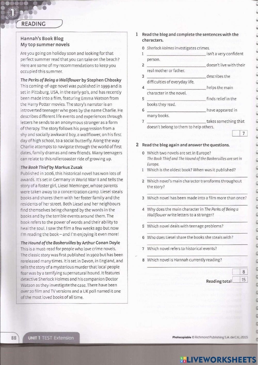 Achievers B1+ unit 1 (B) online exercise for | Live Worksheets