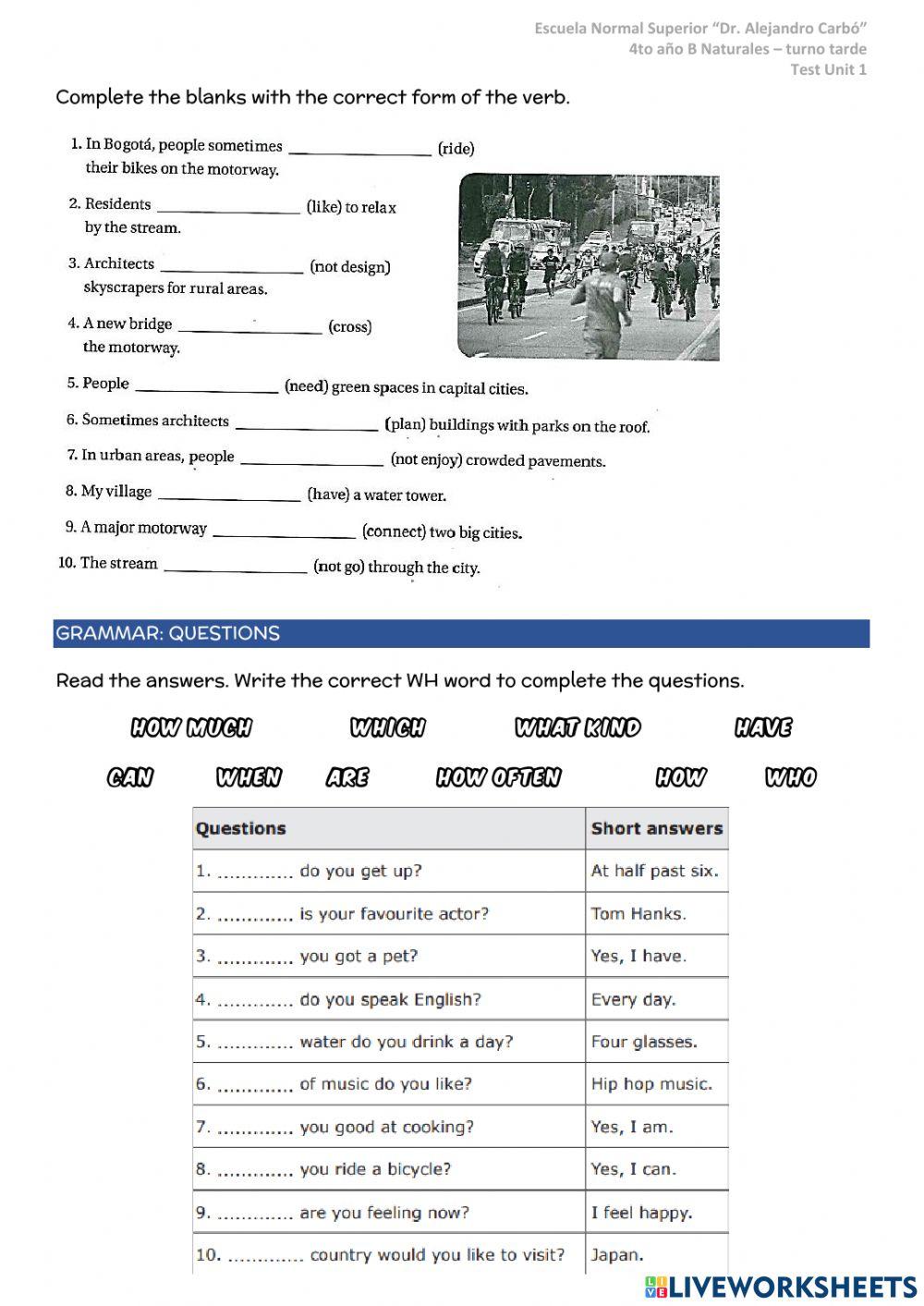 Questions in English exercise | Live Worksheets