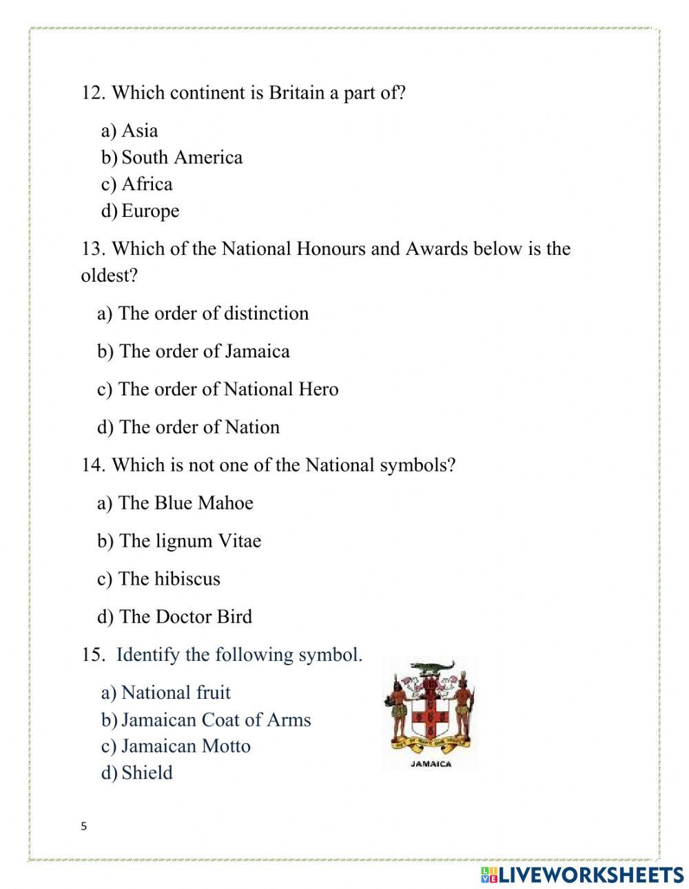 Grade 7 Social … | Free Interactive Worksheets | 5070277