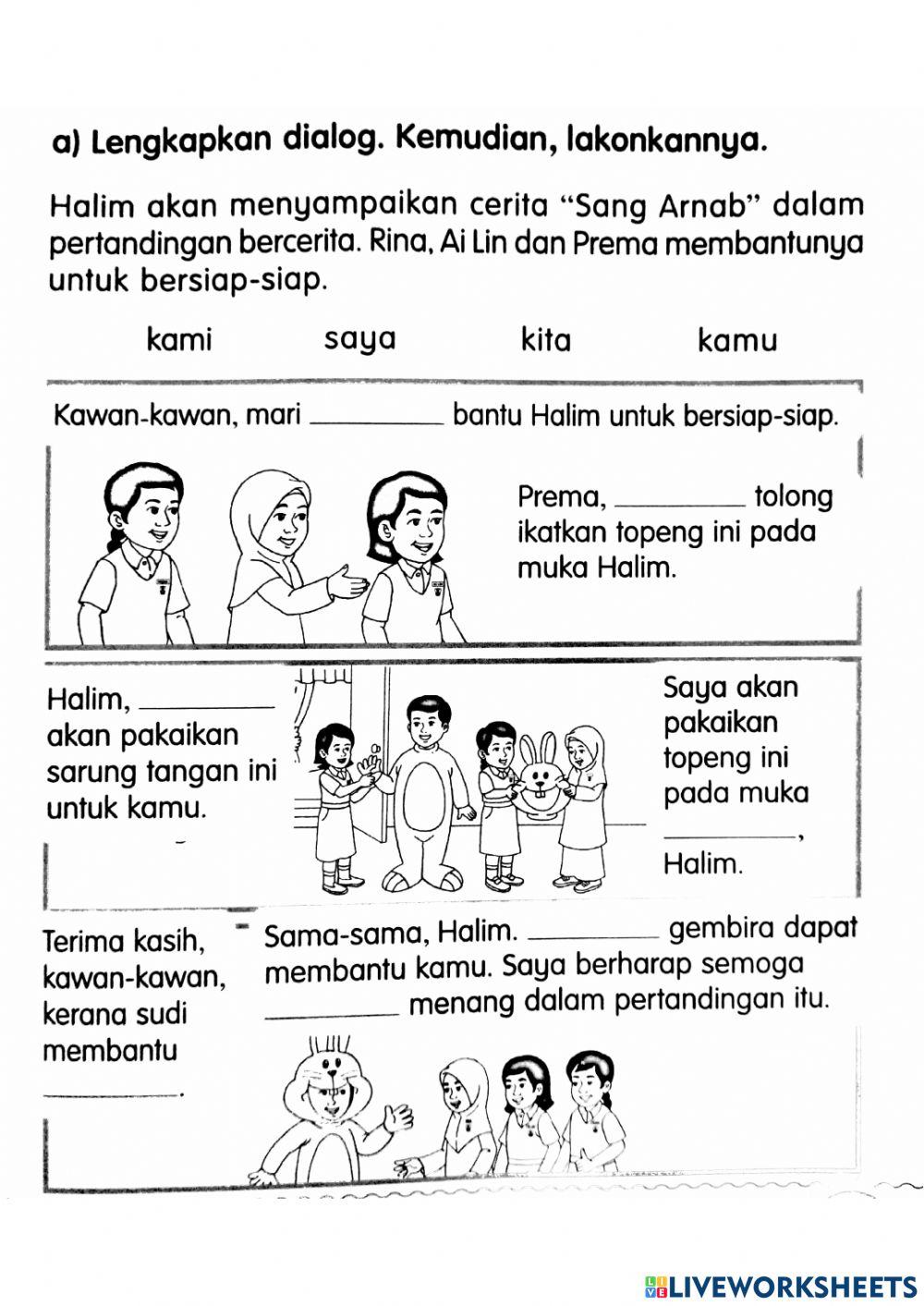 Kata Ganti Nama Diri 2240 Ajue21 Live Worksheets