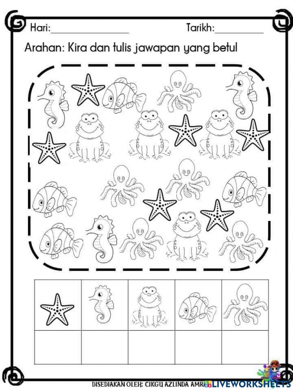 Maths online exercise for prasekolah | Live Worksheets