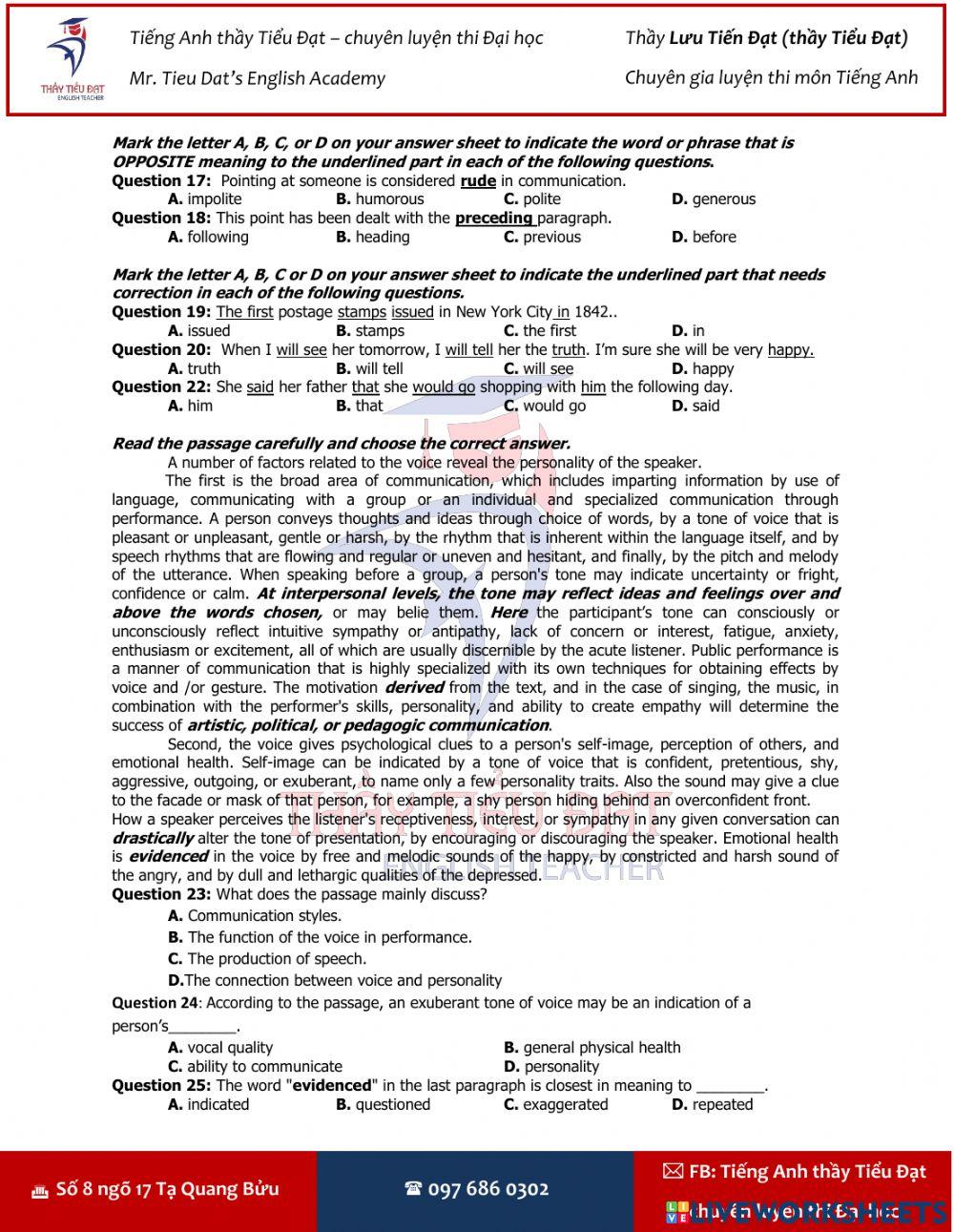 Test 10 - 12 worksheet | Live Worksheets