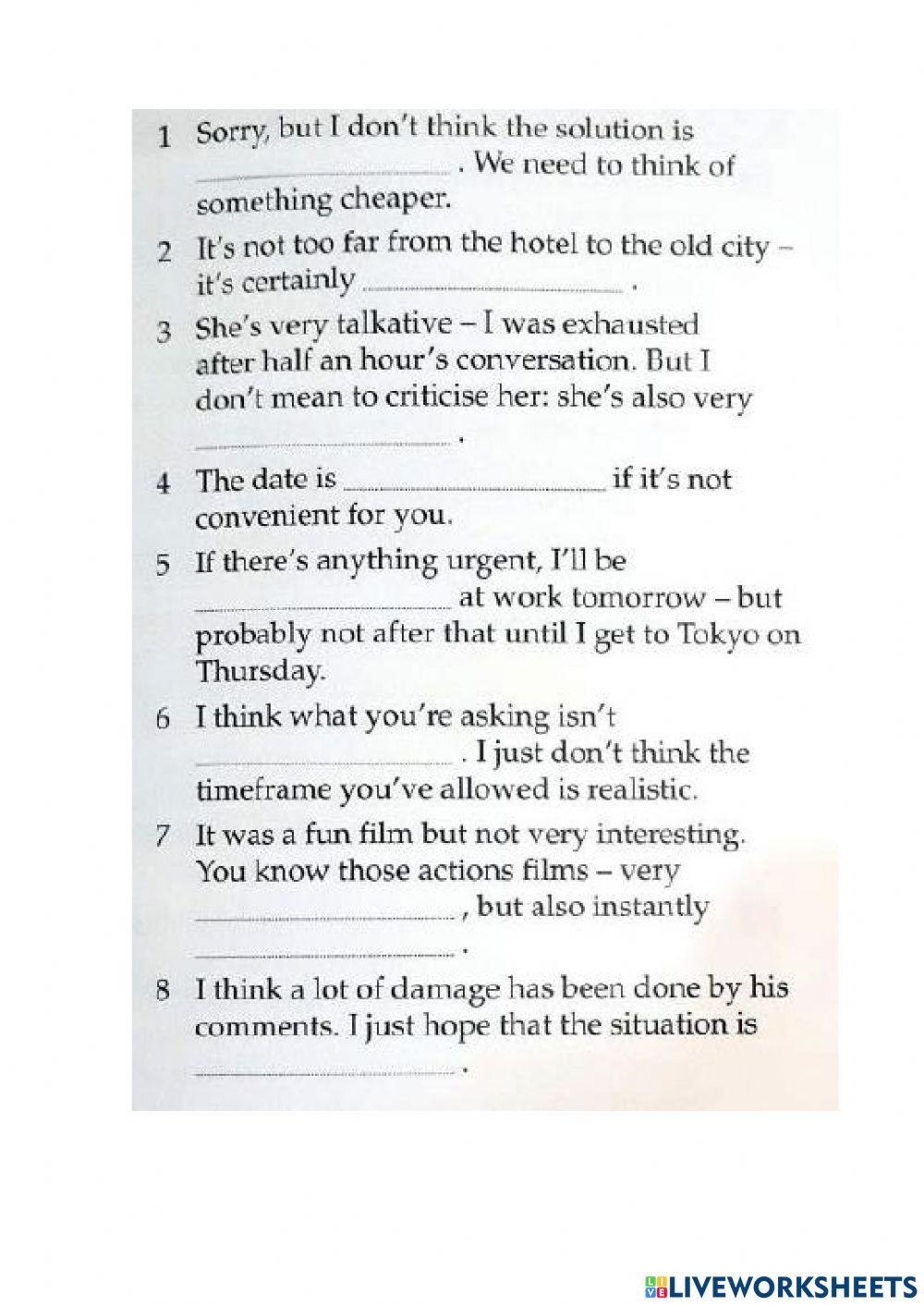 English online exercise for c1 | Live Worksheets