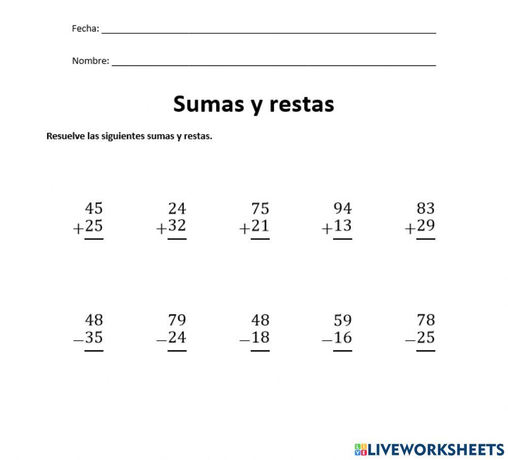 Sumas Y Restas Online Exercise For Segundo Grado Live Worksheets – Bilarasa Sumas Y Restas Online Exercise For Segundo Grado Live Worksheets – Bilarasa