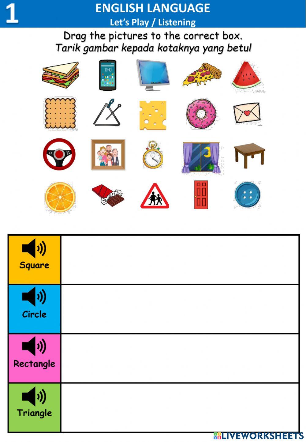 My favourite toy- shapes and toys worksheet | Live Worksheets