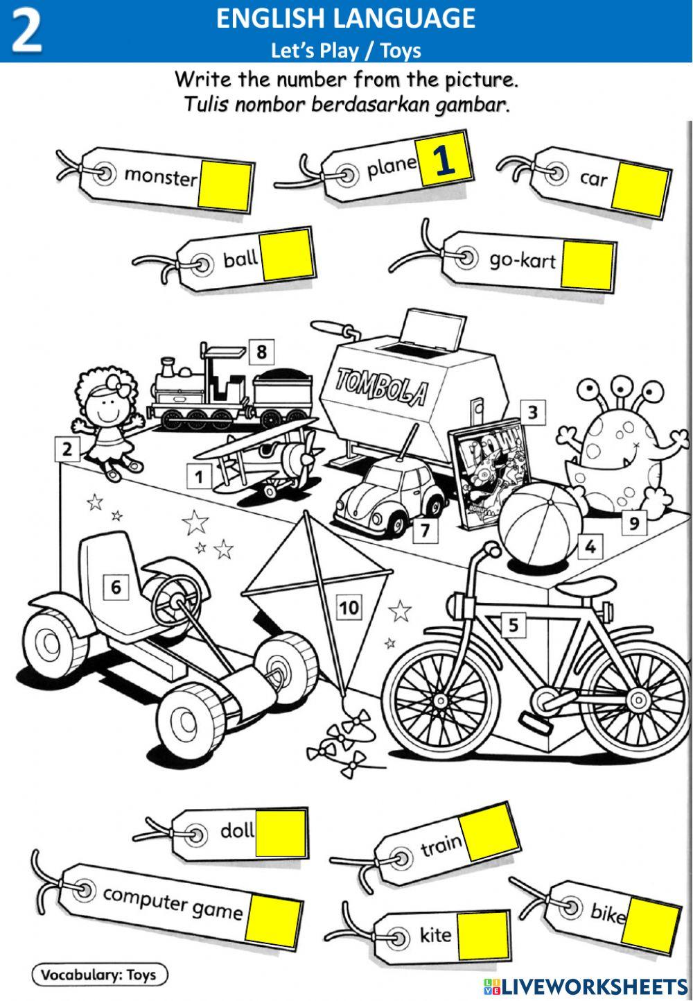 My favourite toy- shapes and toys worksheet | Live Worksheets