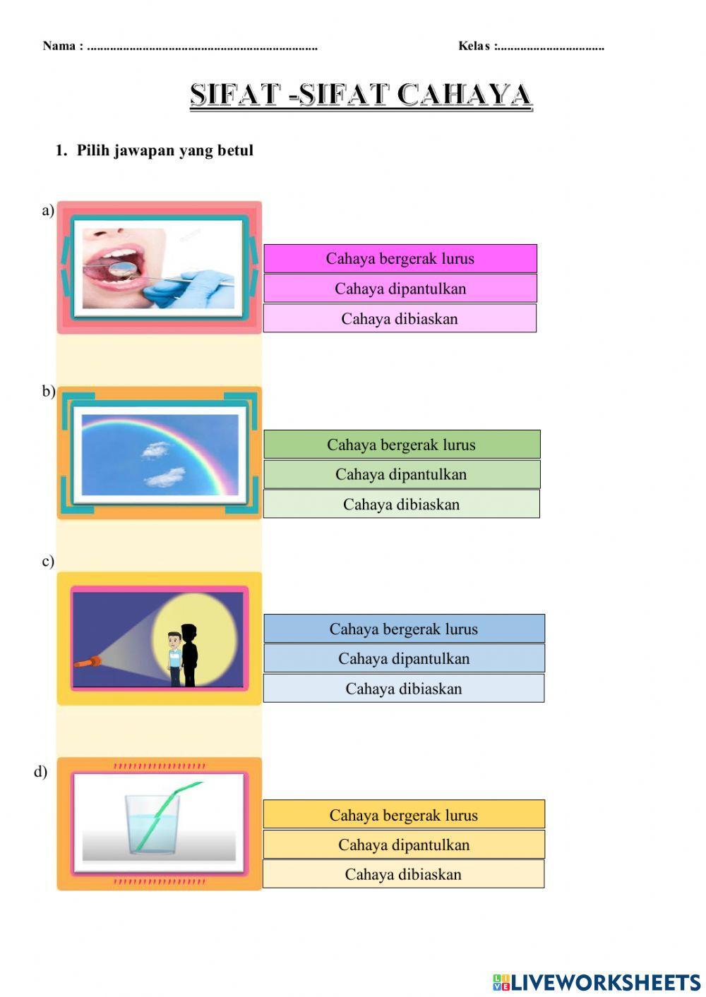 Sifat -sifat ca… | Free Interactive Worksheets | 1110221