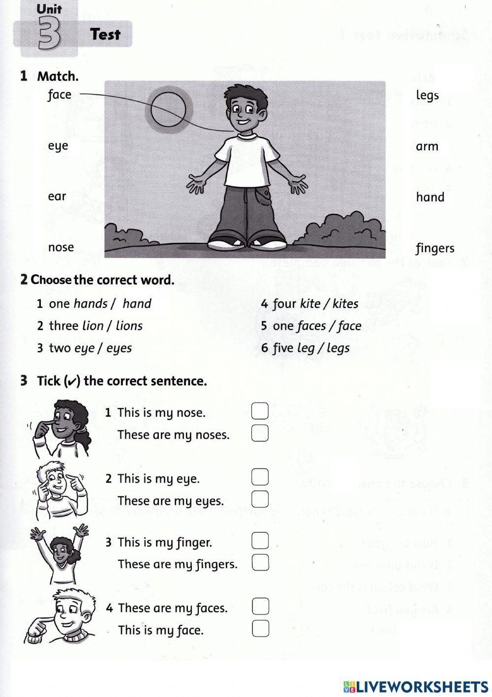 Children 1 - test 3 A worksheet | Live Worksheets