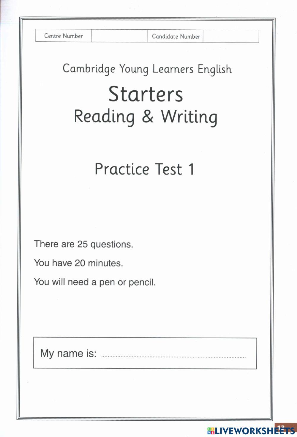 Success Starters Test 01 online exercise for | Live Worksheets