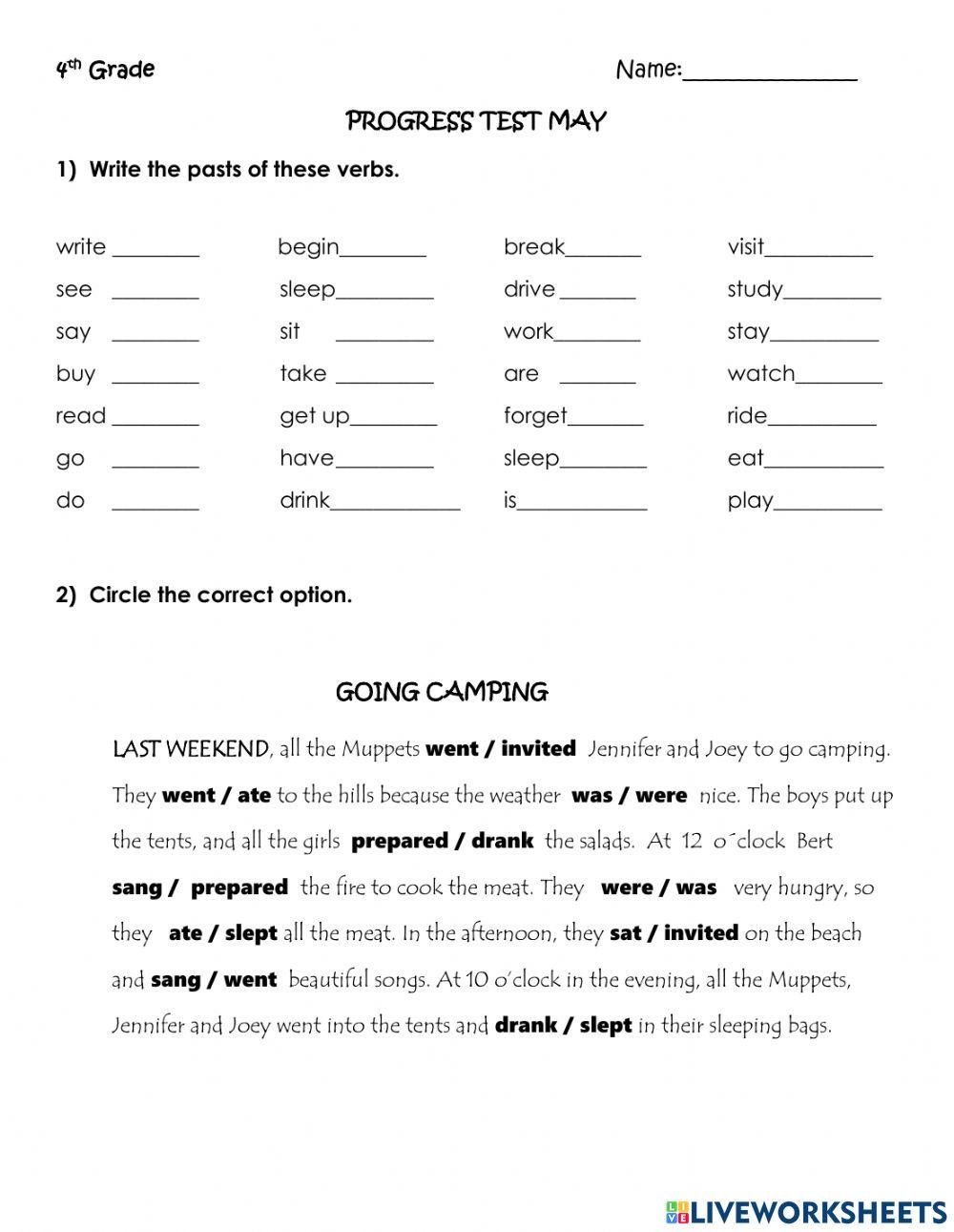 May progress test grammar 1 worksheet | Live Worksheets