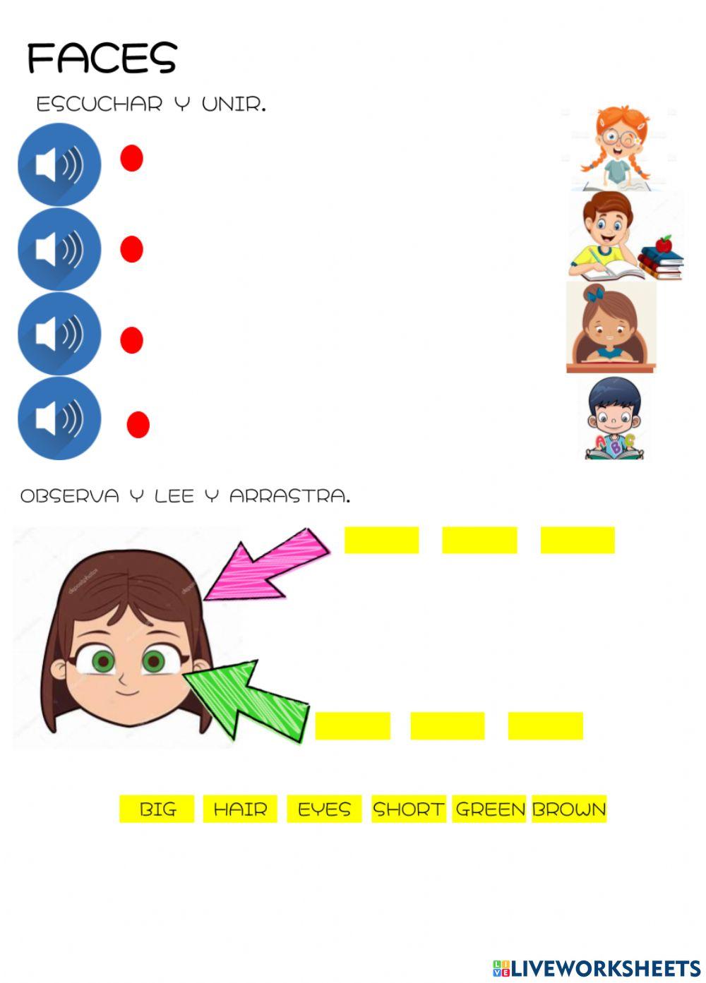 Faces | Free Interactive Worksheets | 1110509