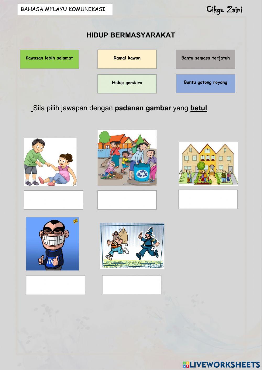 Hidup Bermasyarakat interactive worksheet | Live Worksheets