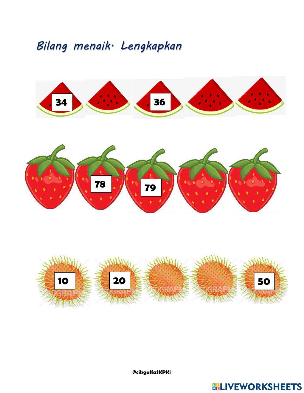 Tertib menaik online exercise | Live Worksheets