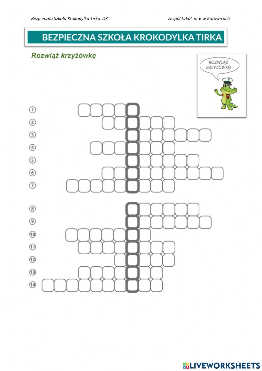 Kl. I - III Bezpieczna Szkoła Krokodylka Tirka cz. 4 online exercise ...