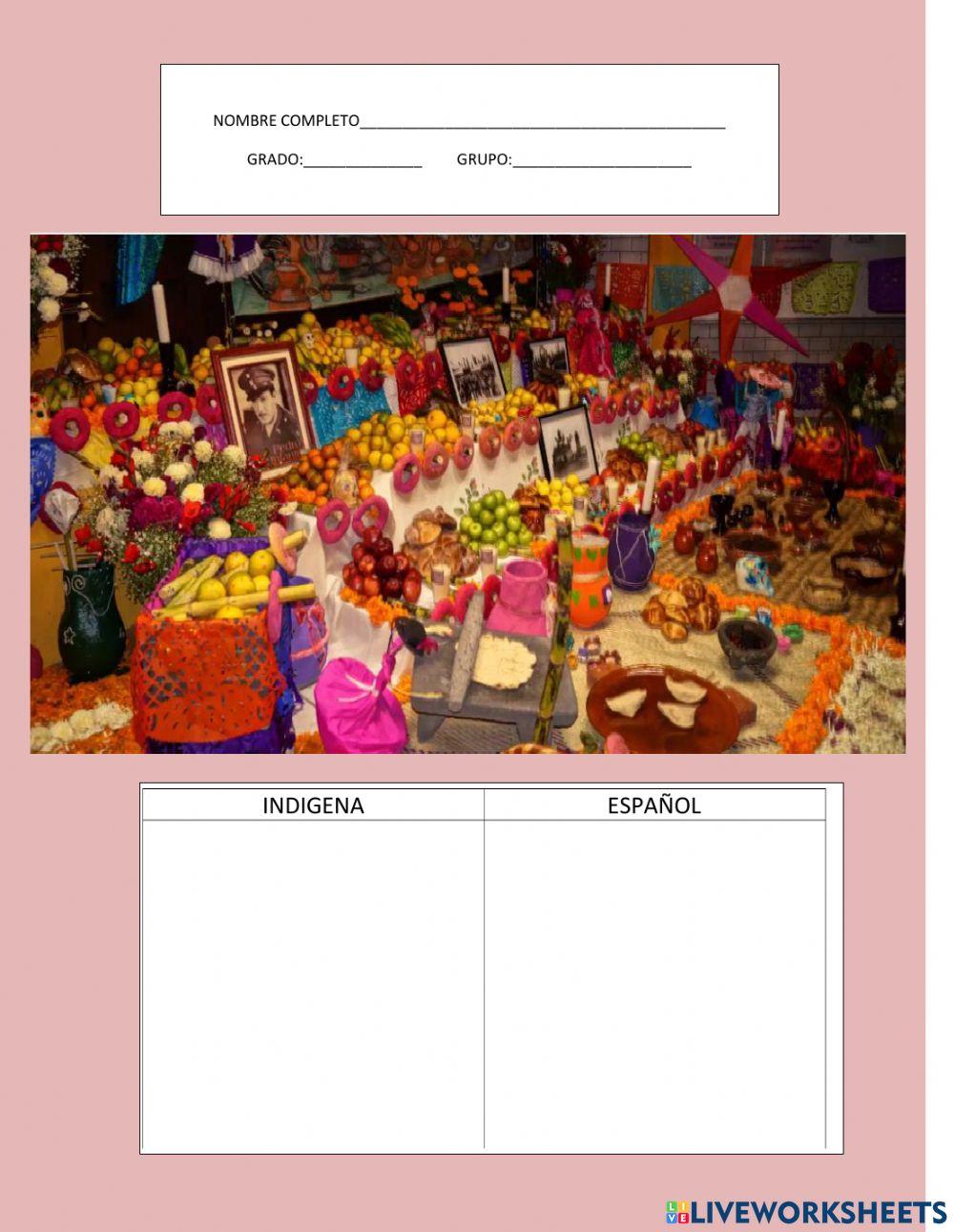 OFRENDA online exercise for | Live Worksheets