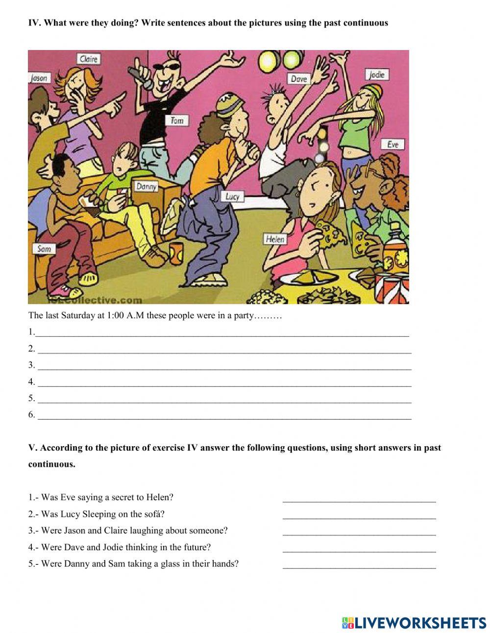 Past continuous | Free Interactive Worksheets | 1111010