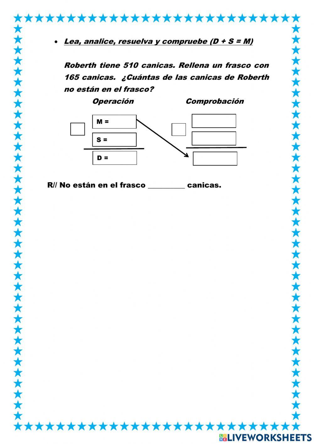 Estimar Diferencias- Estrategias worksheet | Live Worksheets