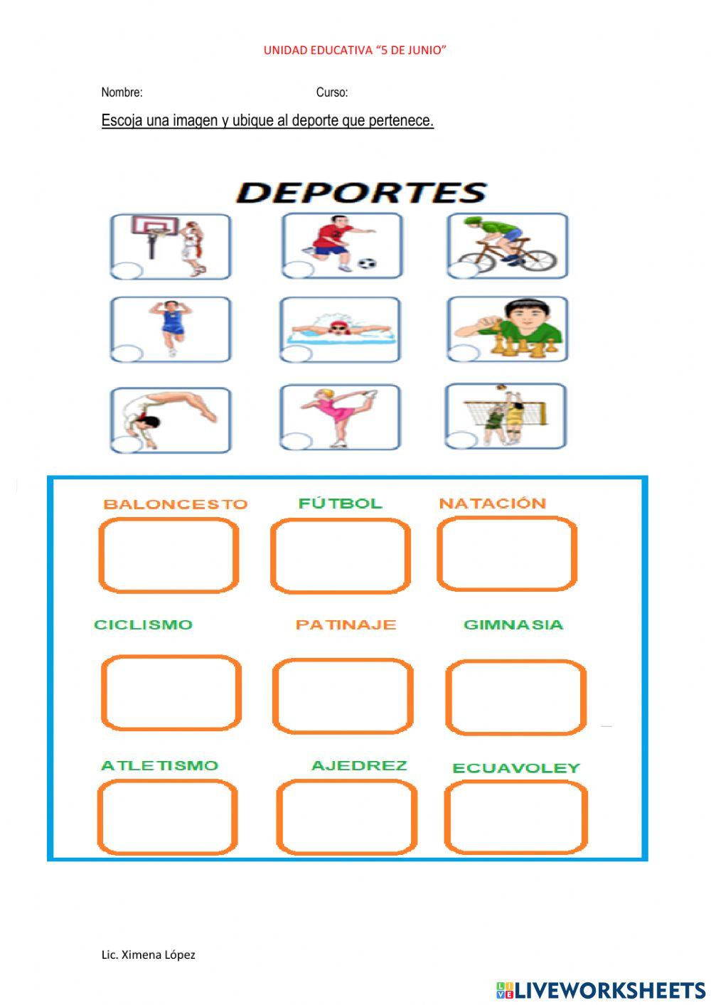 1111617 | Los deportes | Ximena López | LiveWorksheets
