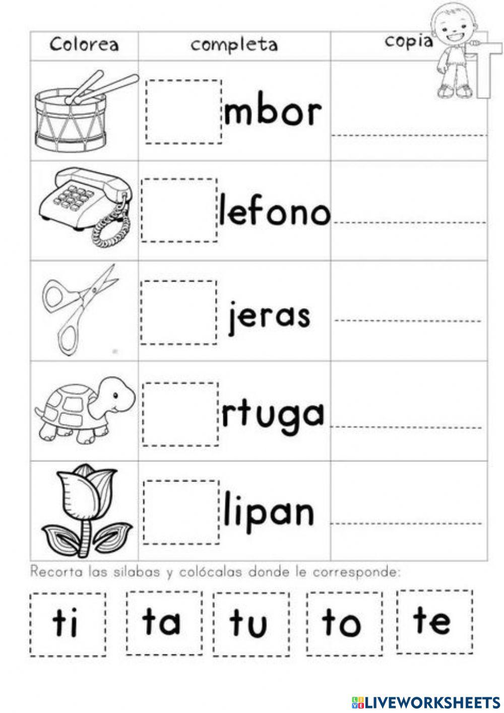 Letra t 1111643 | ileanaweber | Live Worksheets