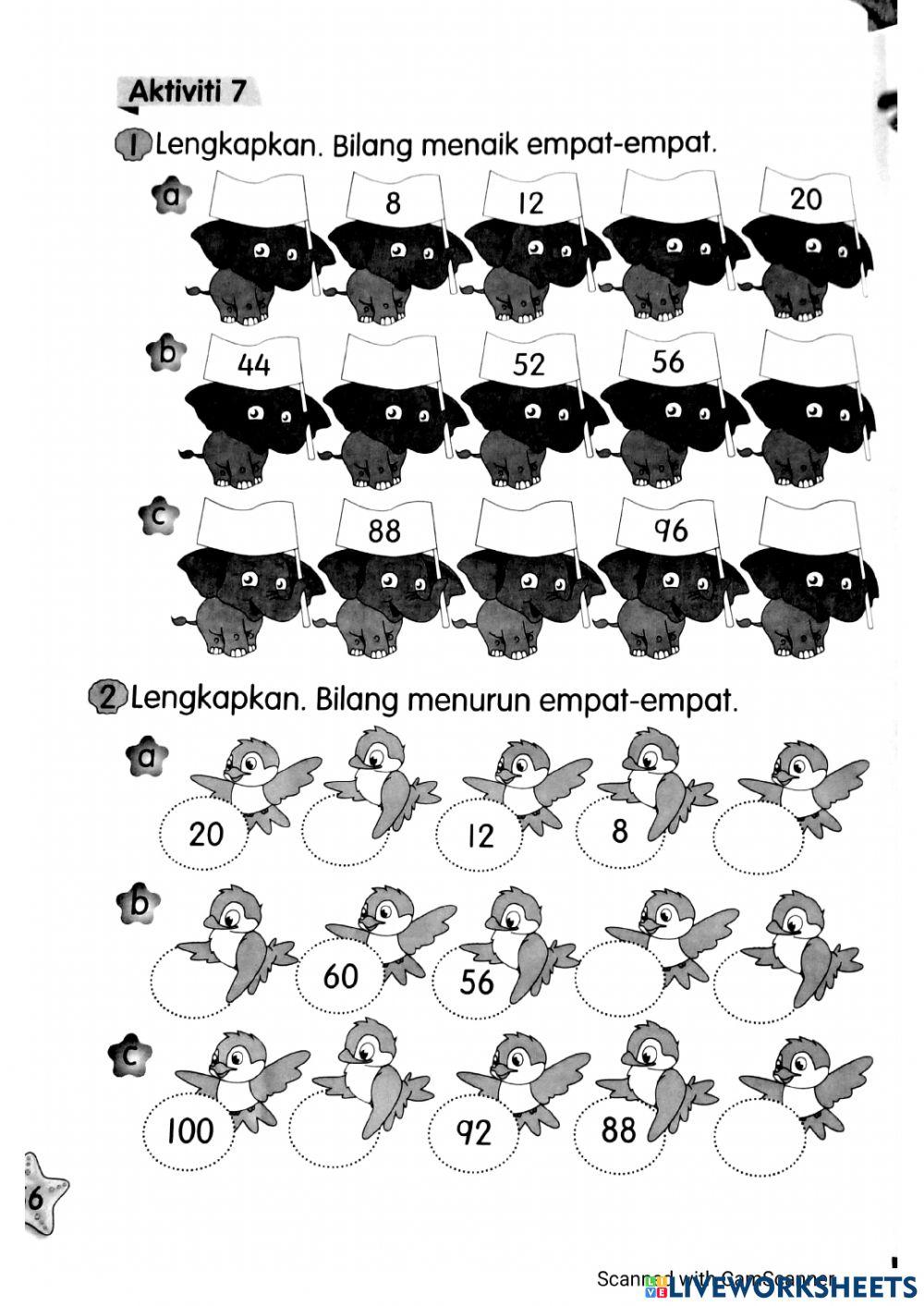 Pola nombor free exercise | Live Worksheets