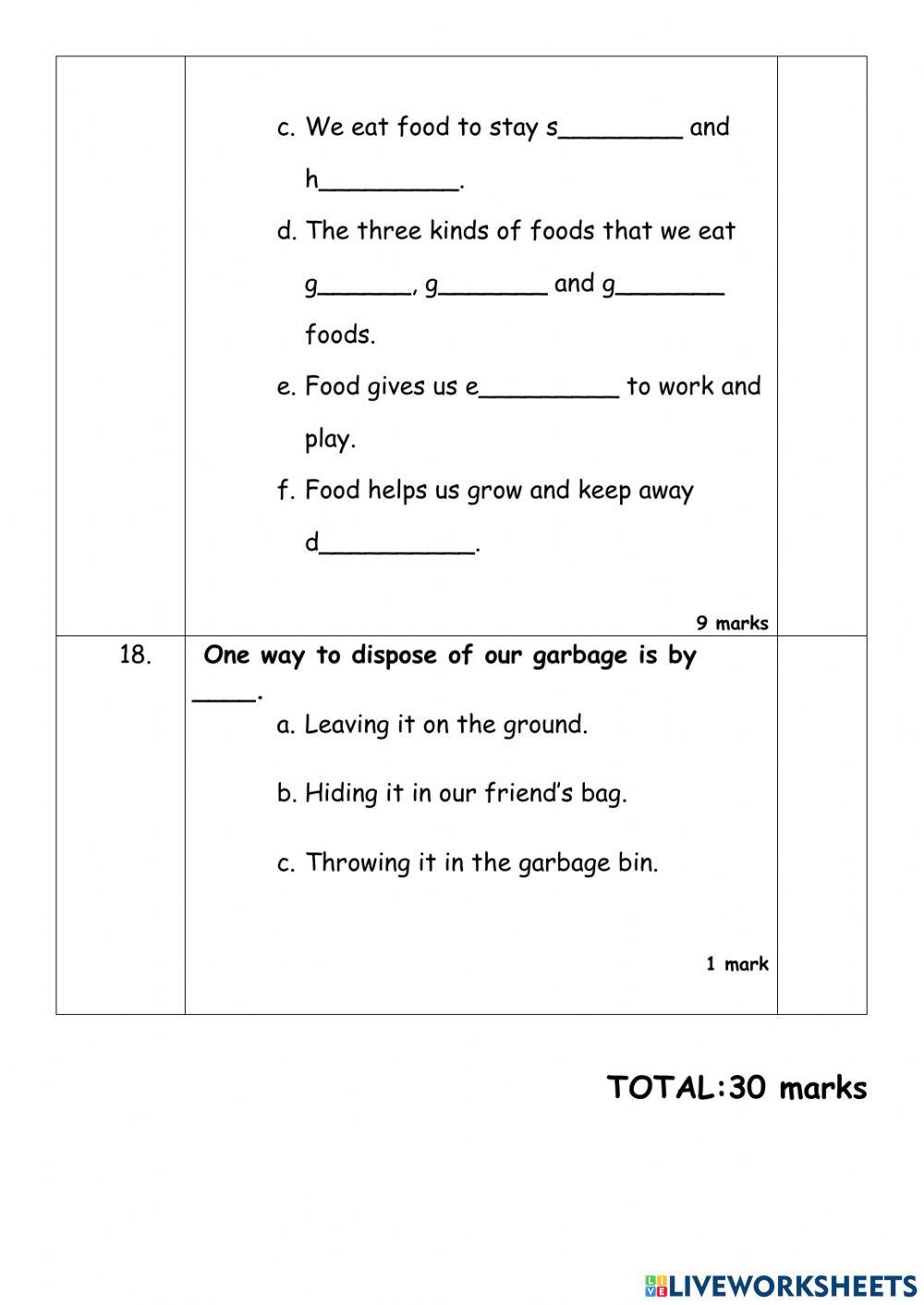 Infant Year 2 P… | Free Interactive Worksheets | 5071601