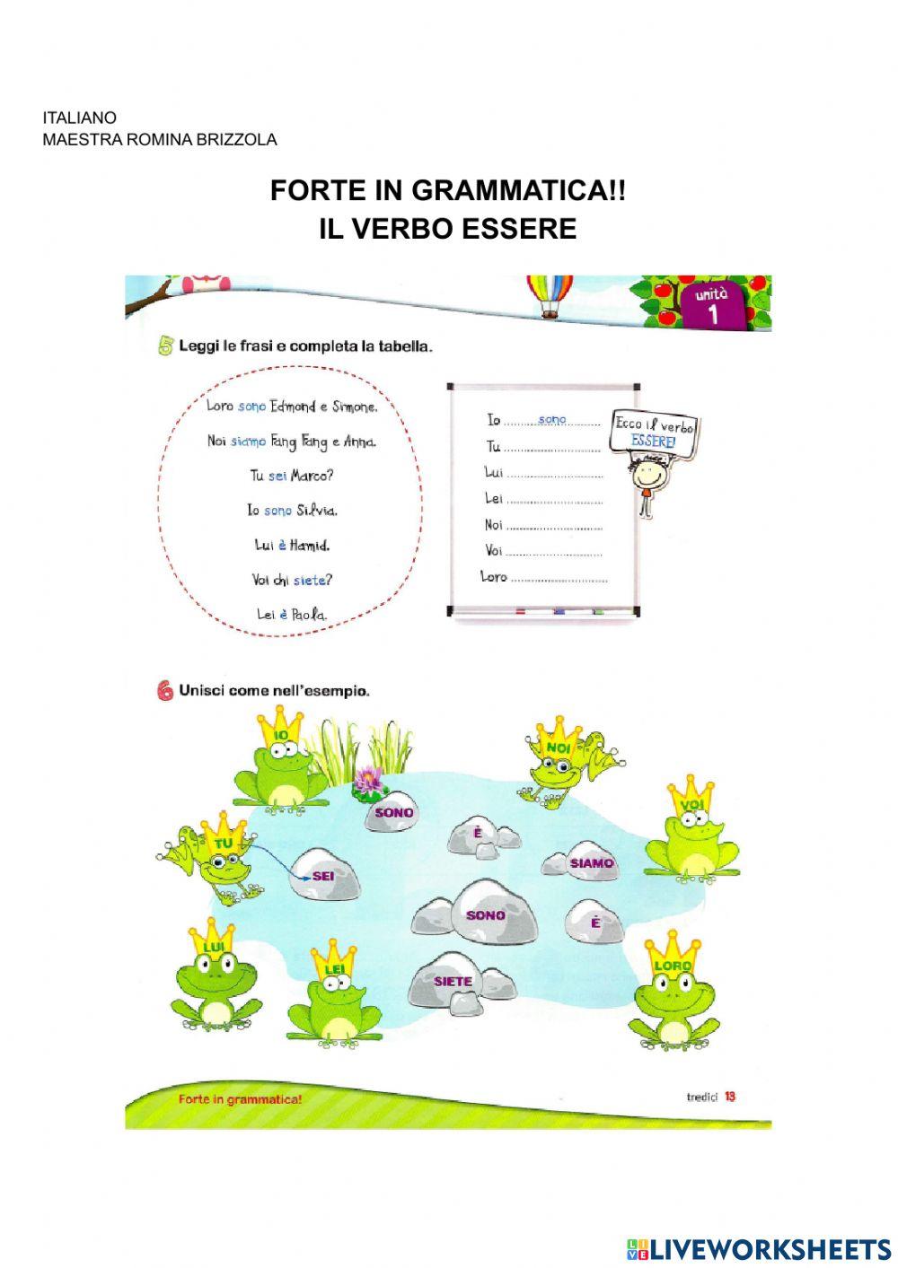 Essere | Free Interactive Worksheets | 1111746