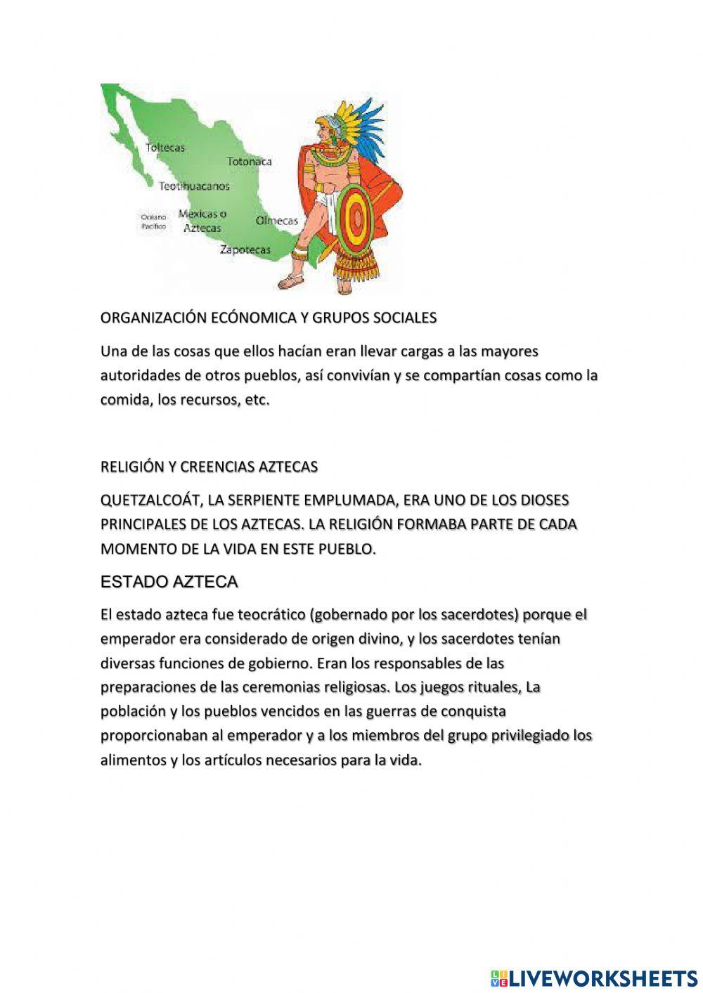Aztecas 1111831 | Catalina Vicario | Live Worksheets