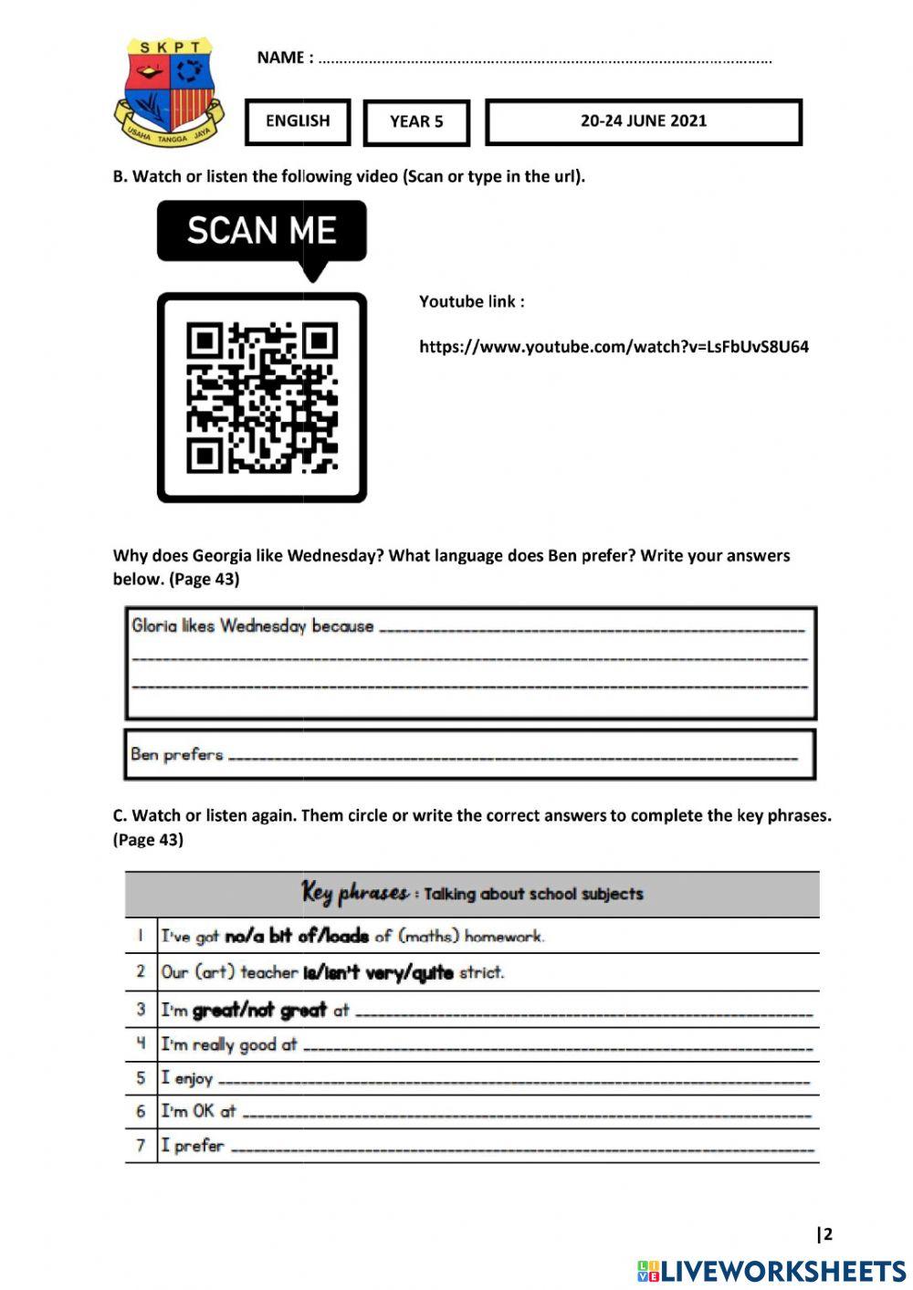 Year 5 Plus 1 - Unit 4 Learning World - Student's Book Pages 42 & 43 ...