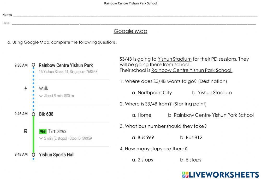 Google Map | Free Interactive Worksheets | 1112632